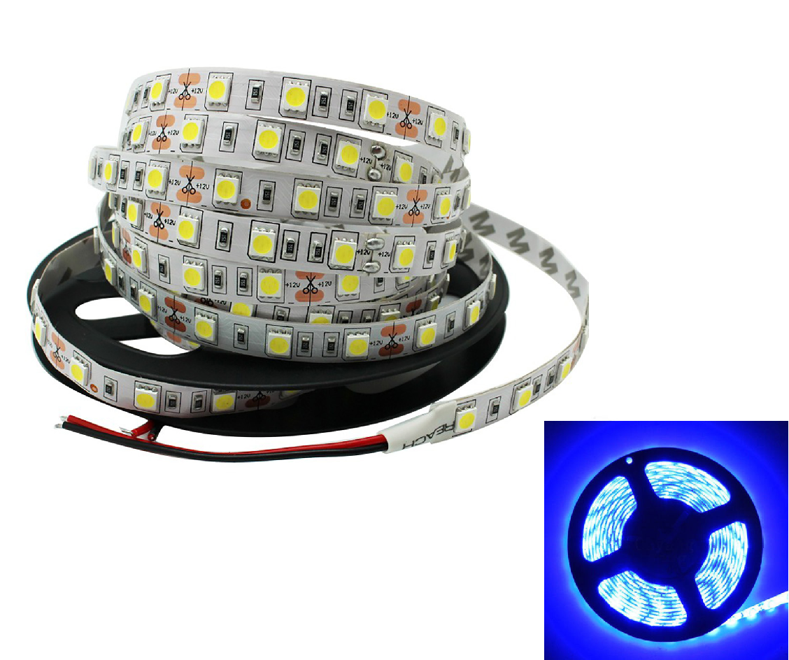 12V LED STRIP 5050 60 LEDS 1M (BLUE)