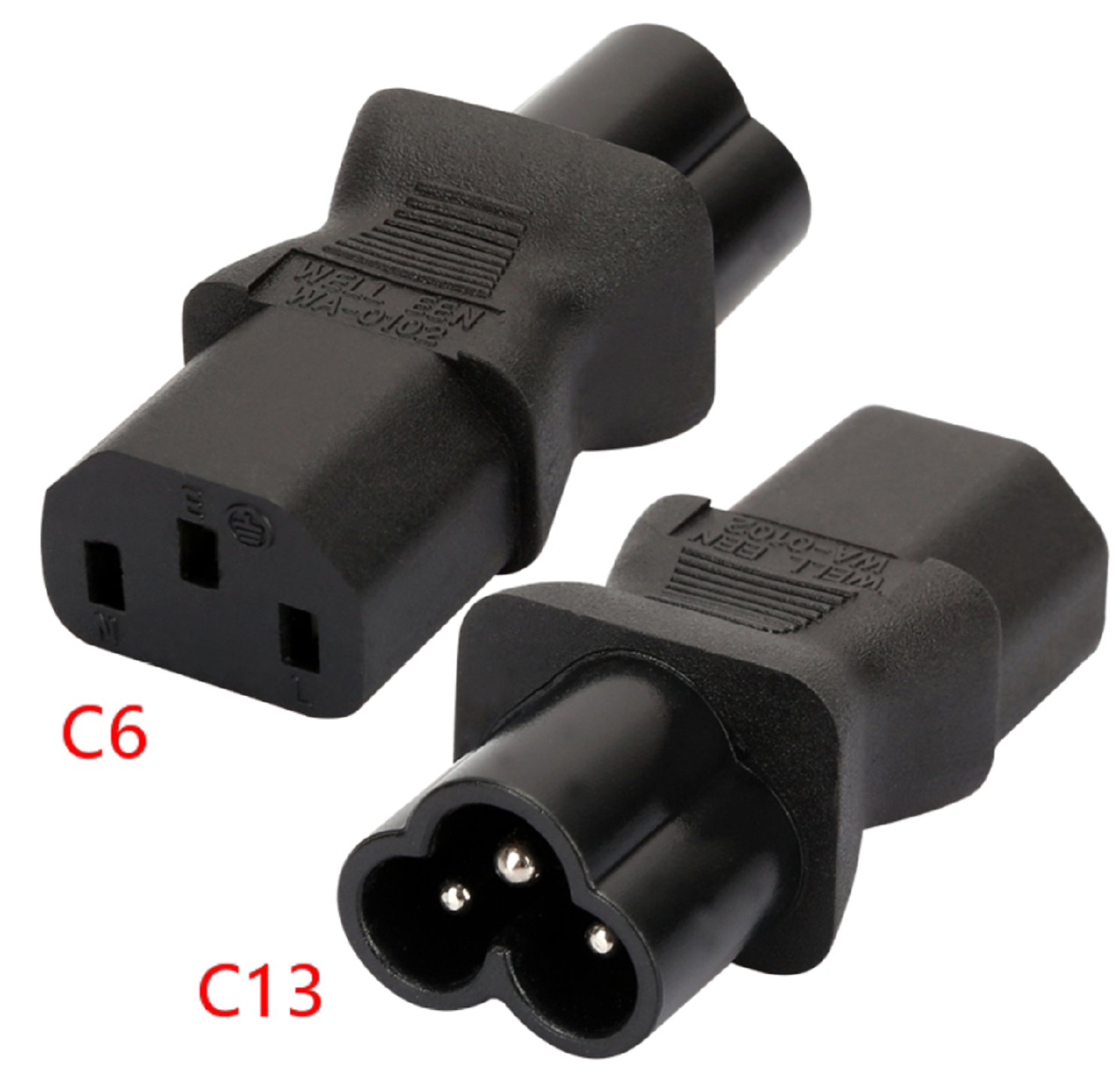 IEC320 C13 Female To C6 Male Power Adapter